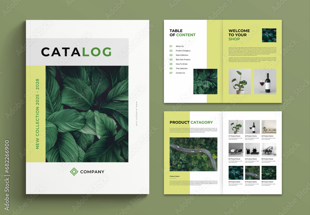 Green Catalog Brochure Layout Stock Template | Adobe Stock