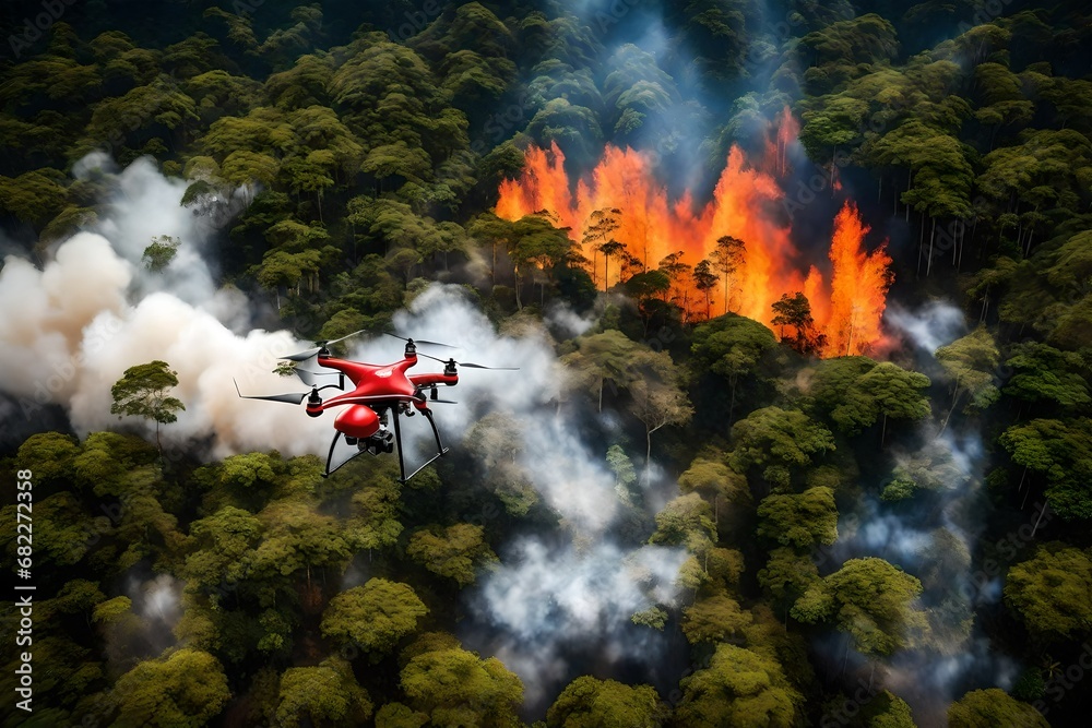 A high-tech forest fire suppression system using drones equipped with ... A high-tech forest fire suppression system using drones equipped with ...