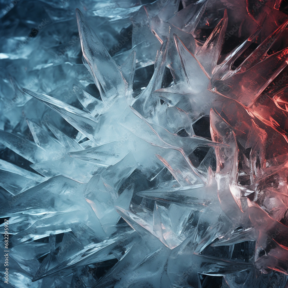 ice texture, thinny sharp frostbytes, dense interlaced needles of ice ...