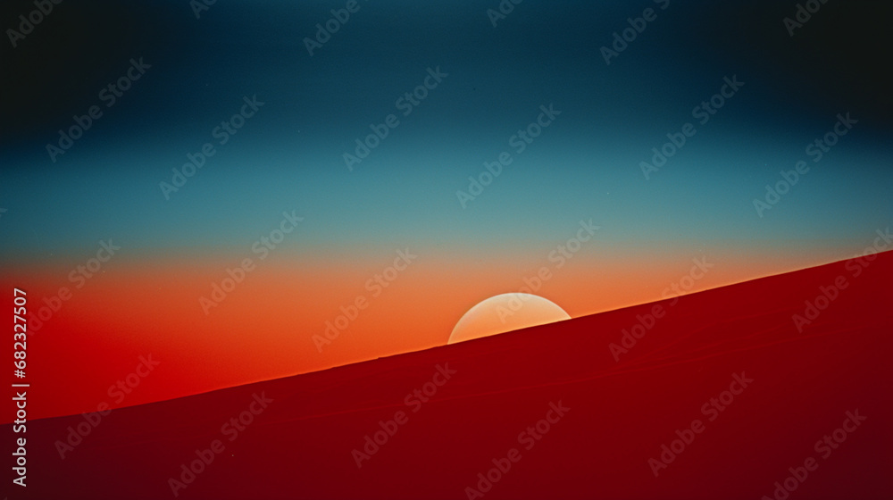 Abstract representation of the moon illusion, a rare optical phenomenon ...