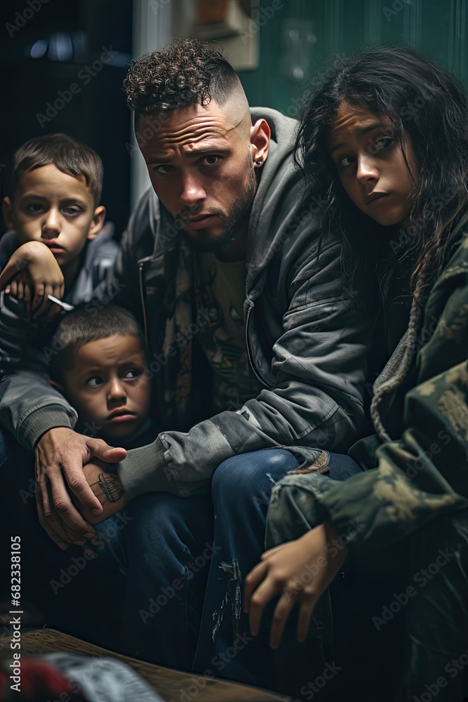 Family resilience in a moment of crisis indoor scene depicting guardian ...