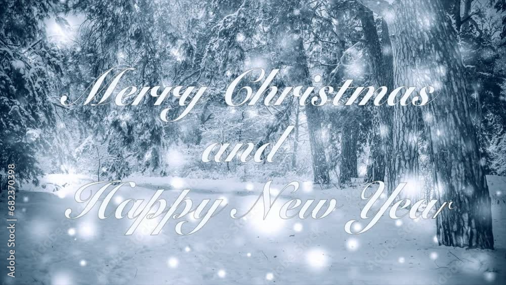 Merry Christmas and Happy New Year words design celebration. Winter ...