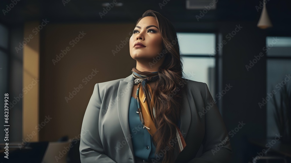Plus size business woman model in a suit, office, Generative AI Stock ...