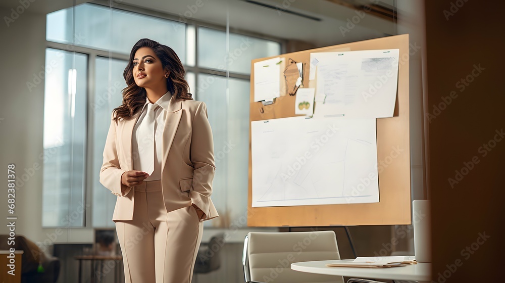 Plus size business woman model in a suit, office, Generative AI Stock ...