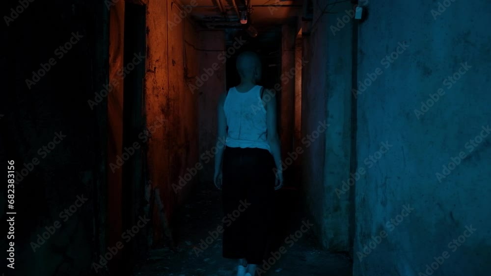 A bald woman who is a drug addict feels withdrawal symptoms without ...