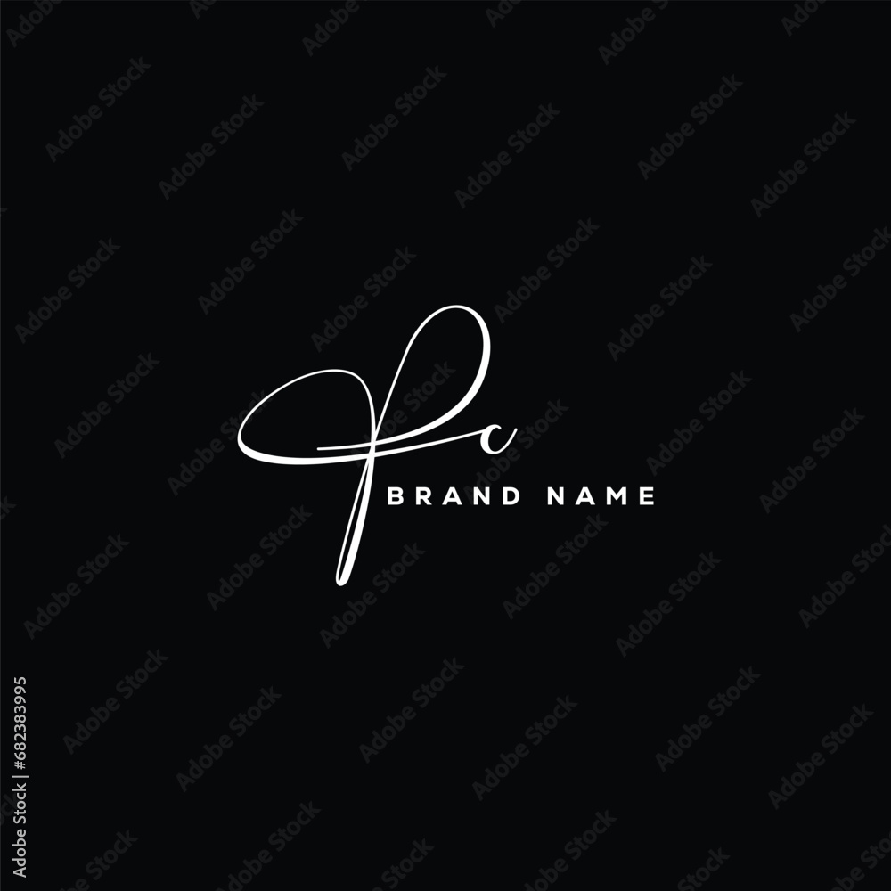 PC initials signature logo. PC handwriting logo vector templates. PC ...