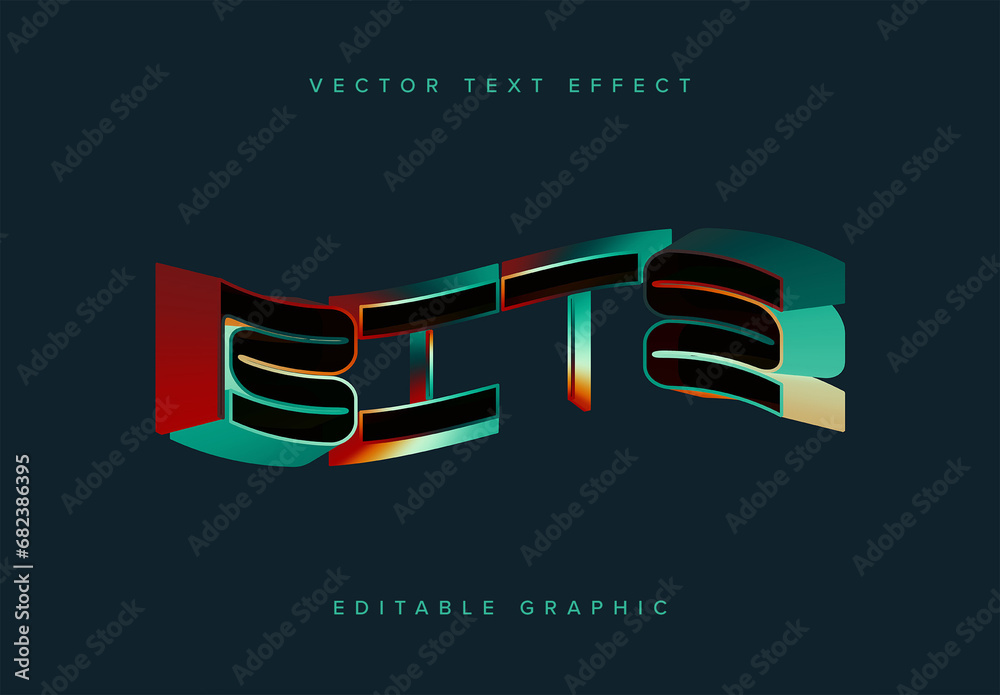 Wavy Gradient Text Effect Mockup Stock Template | Adobe Stock