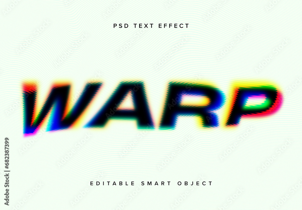 Distorted Colours Text Effect Mockup Stock Template | Adobe Stock
