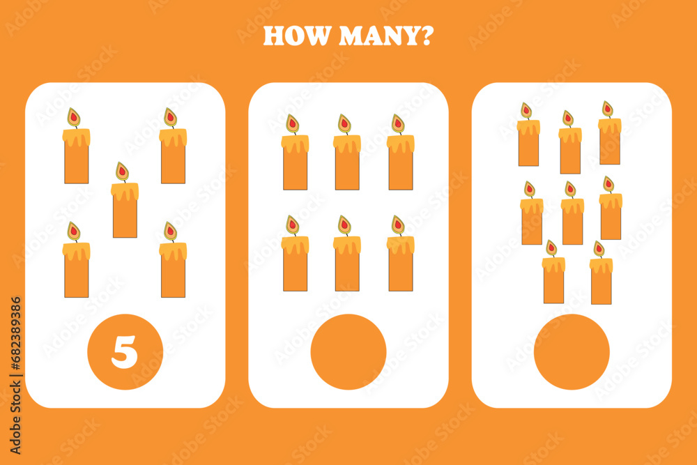 Counting game for kids. How many candle are there? Educational ...