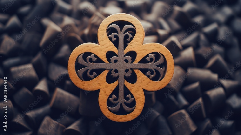 Adinkra Gye Nyame Symbol of the Omnipotence of God on Textured Wood Surface with African ...