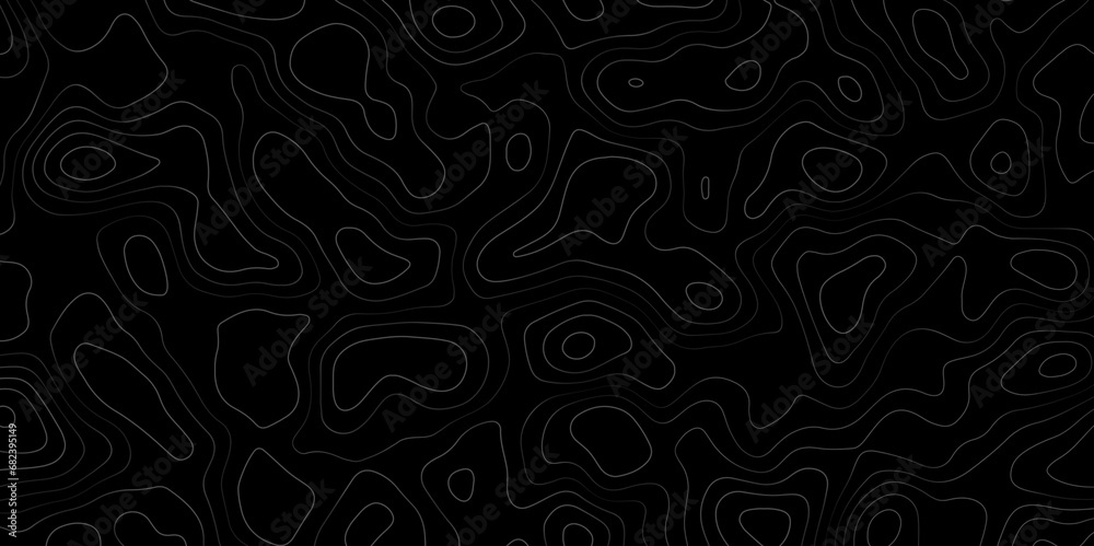 Abstract wave curved lines topographic contours map background ...