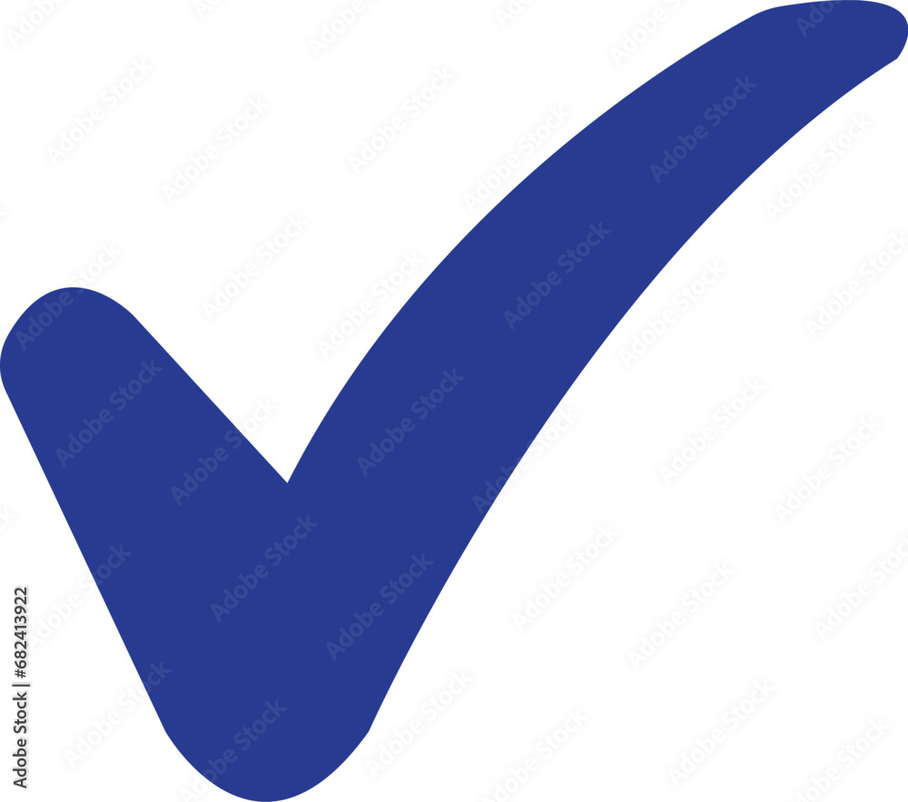 Blue check and tick mark sign [true illustration art vector] Stock ...