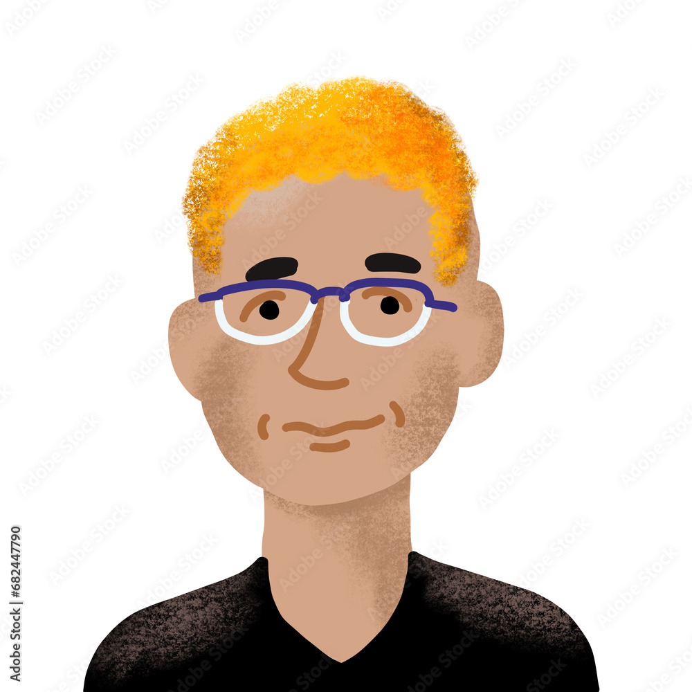 hand drawn profile picture portrait of imaginary person PNG image with ...