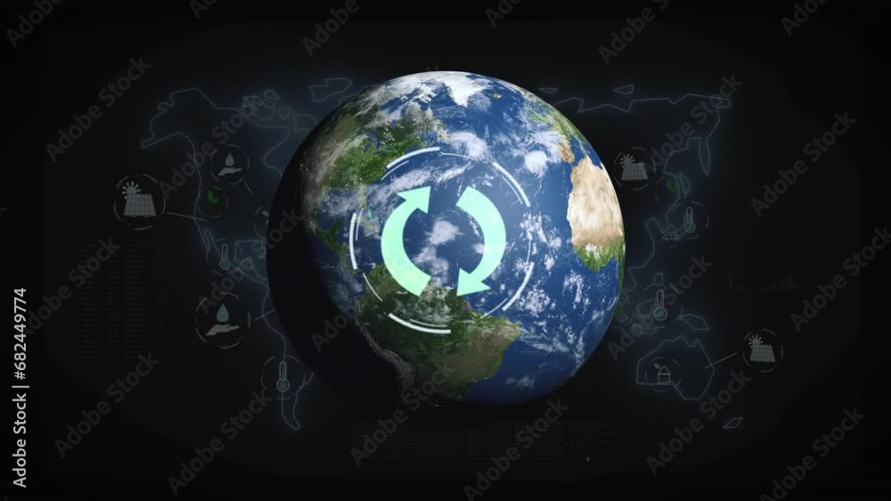 Rotating arrows pictogram representing sustainable life concept ...