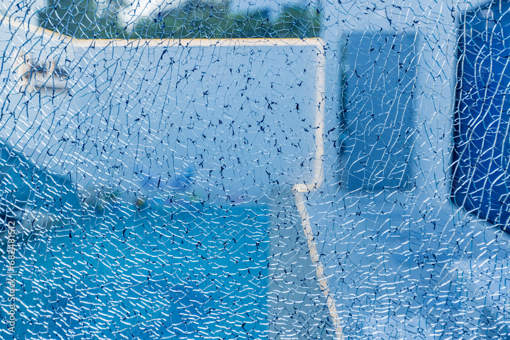 Broken glass with cracks. Abstract of cracked windows. Window with ...