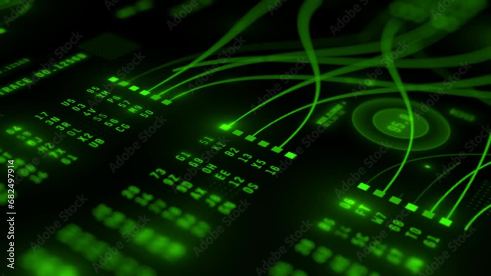 abstract information technology background with animated code lines and ...