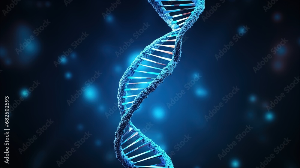DNA helix, gene molecule spiral loop, 3D genetic chromosome cell. DNA ...