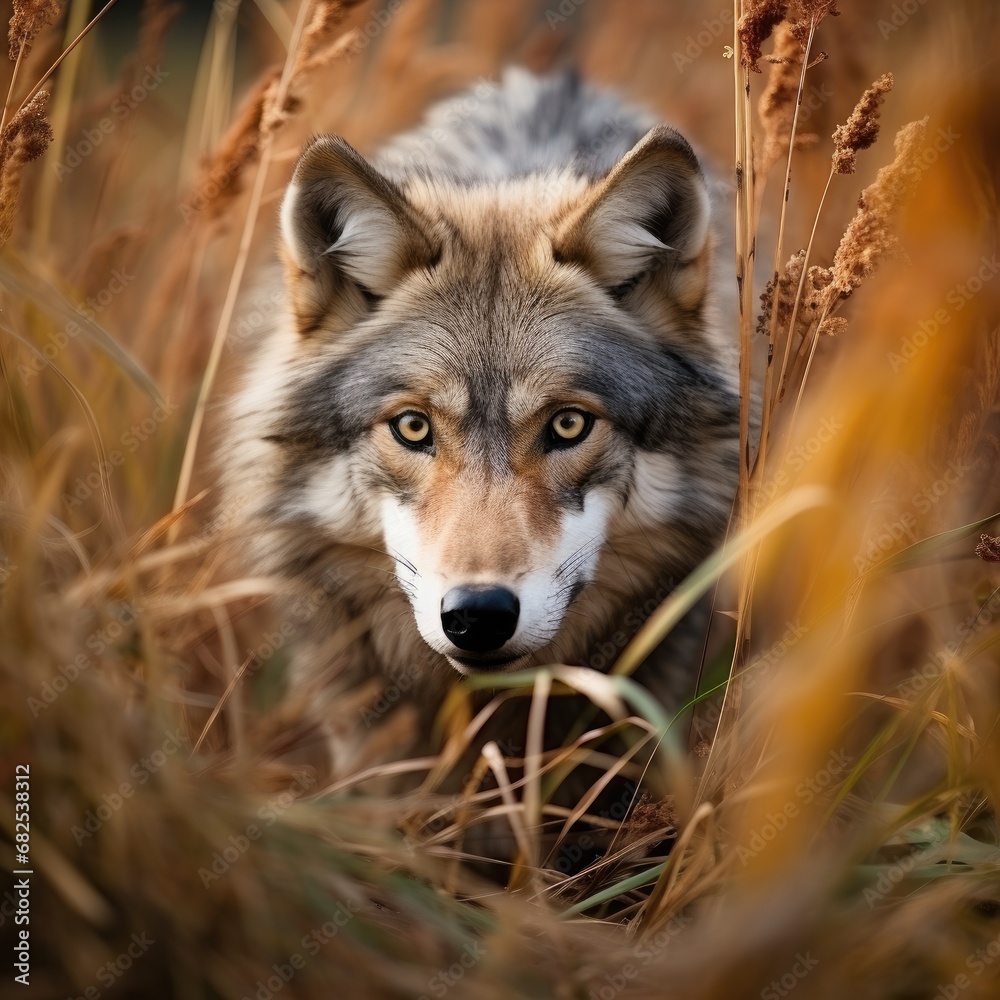 wolf hidden predator photography grass national geographic style 35mm ...