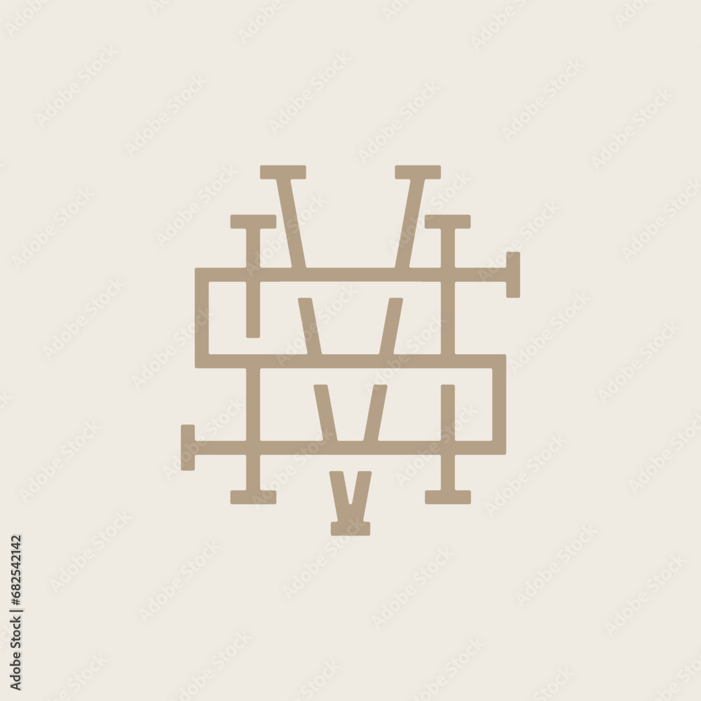 Initial based clean and minimal letter. SVH HSV VSH Monogram Logo ...