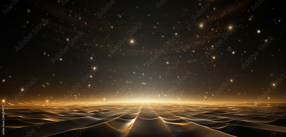 Undefined background golden-colored ground, stars, and dust, with a ...