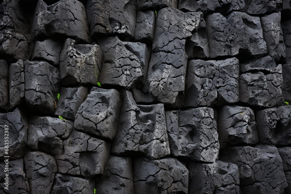 Lava stone walls with natural patterns created by cooling lava. Stock ...