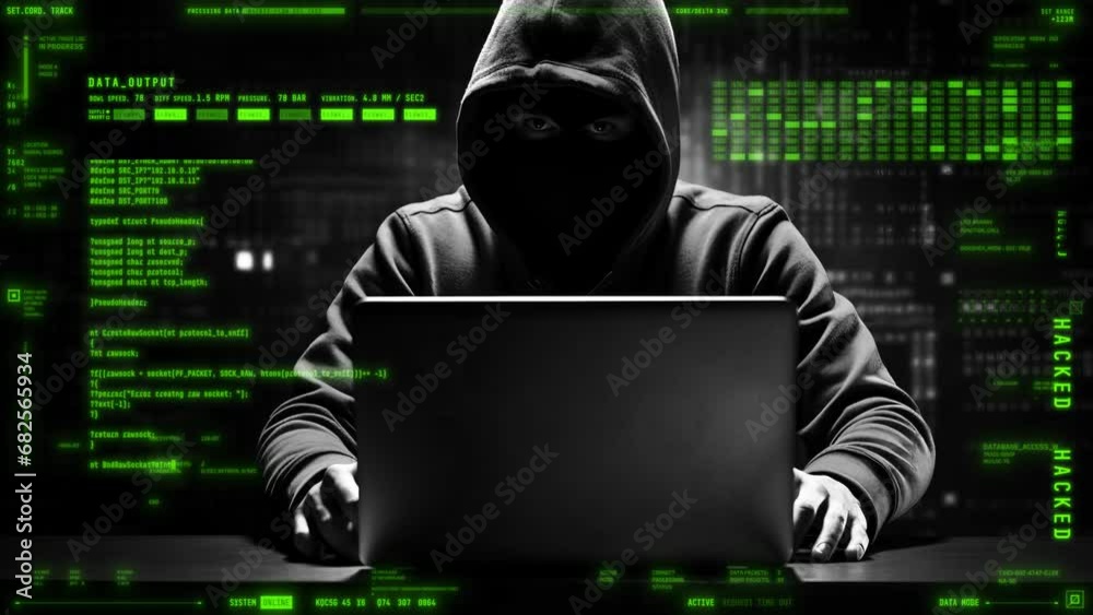 warning message, hacked, security alert, information technology system ...