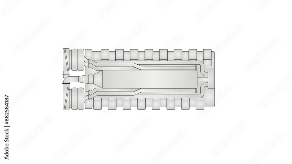 Reciprocating internal combustion engine drawing showing a sixteen (16 ...