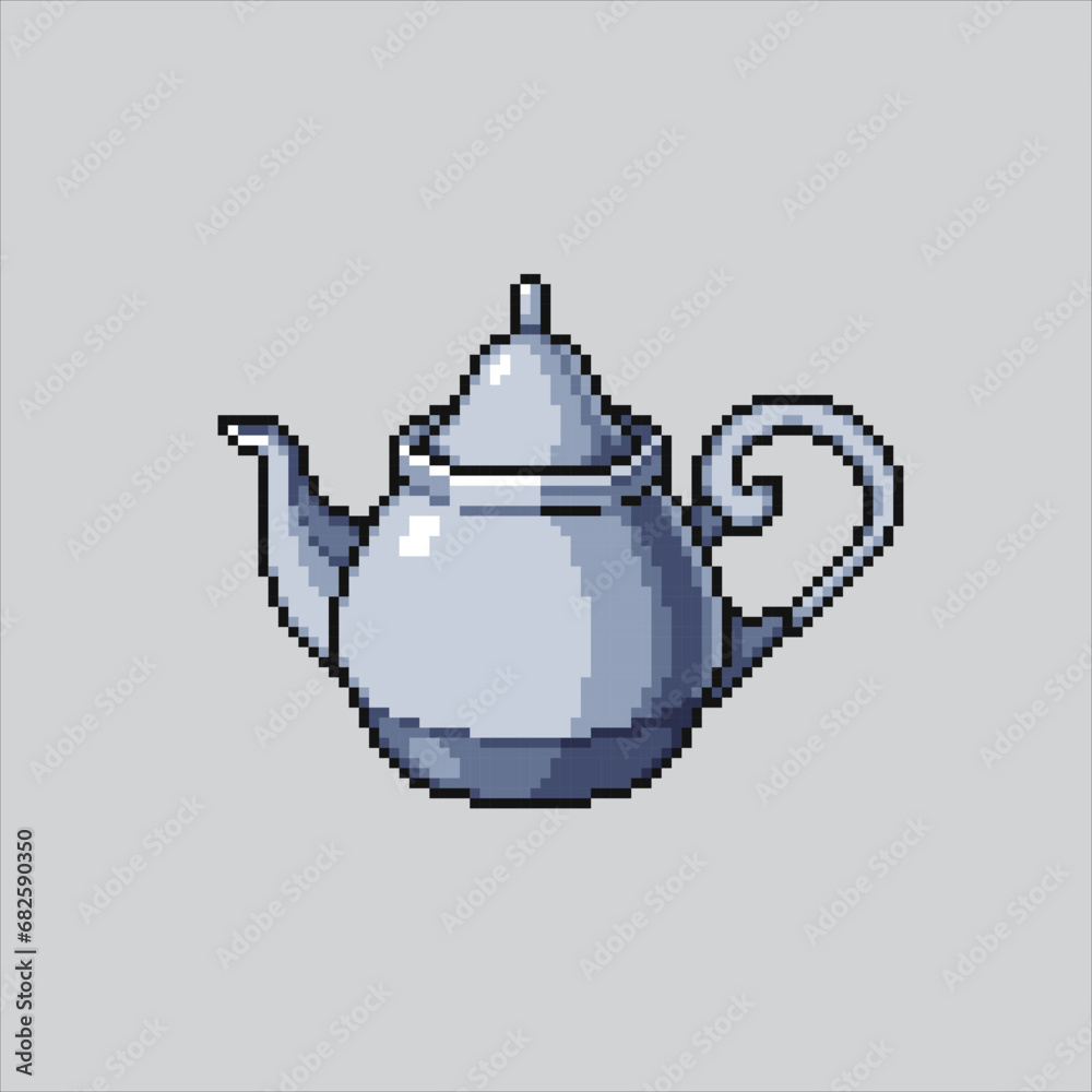 Pixel art illustration Teapot. Pixelated Teapot. Teapot coffee kettle ...