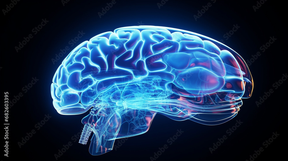 x-ray scan anatomy of a human brain organ side view Stock Illustration ...