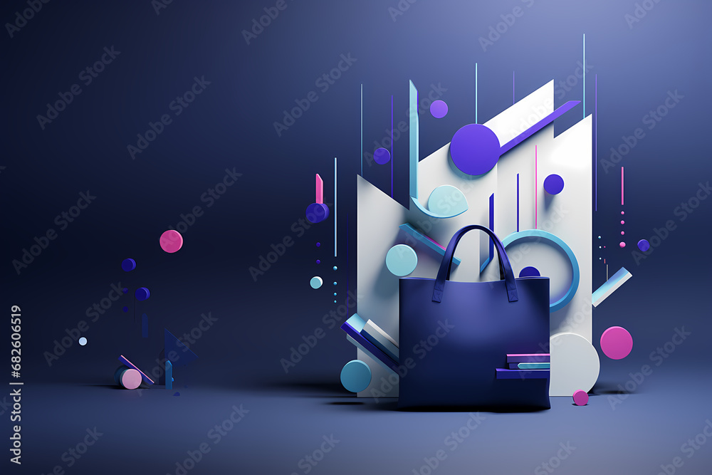 background with icon goodie bag Stock Illustration | Adobe Stock