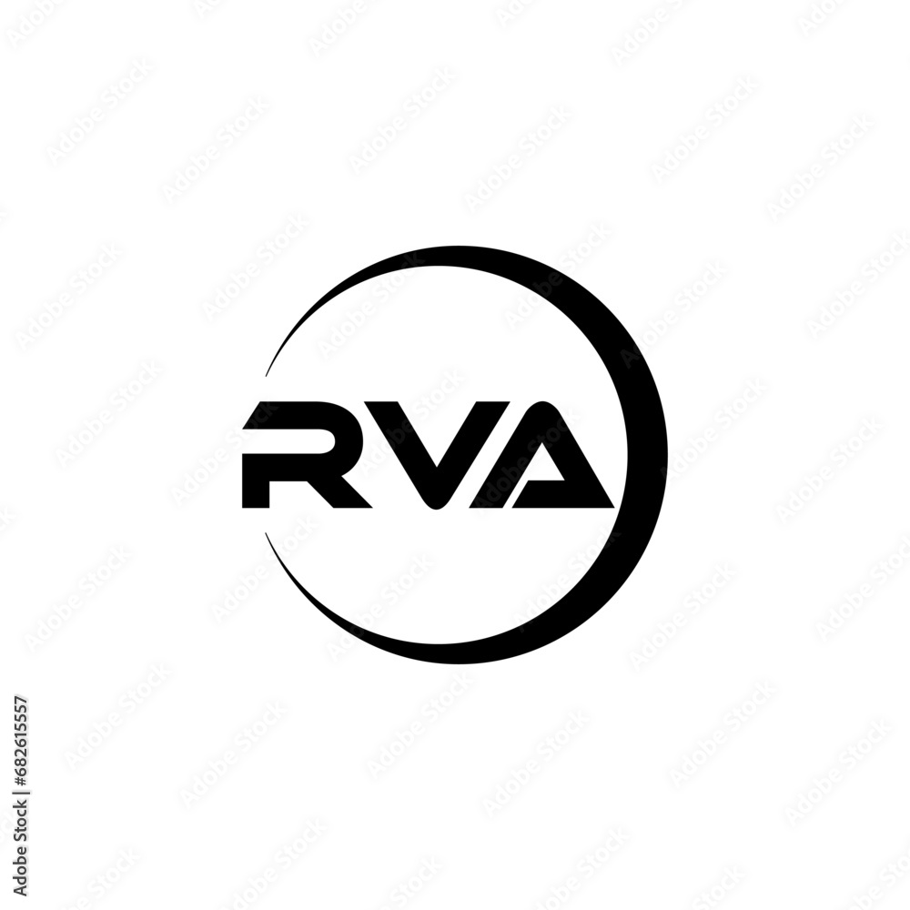 RVA letter logo design with white background in illustrator, cube logo ...