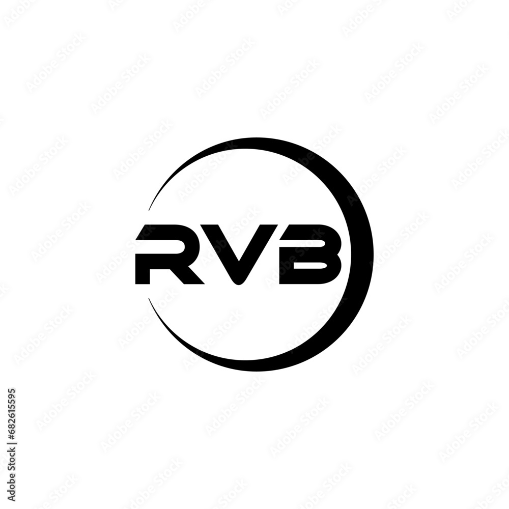RVB letter logo design with white background in illustrator, cube logo ...