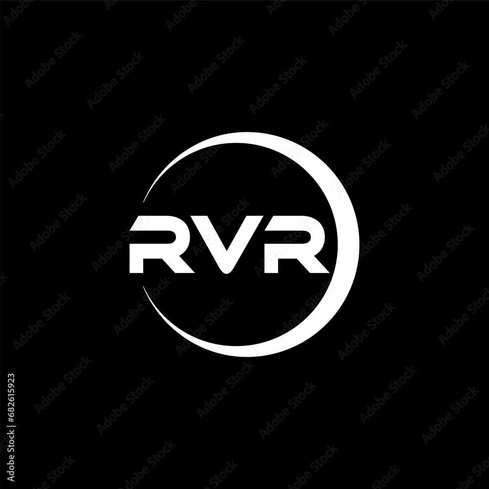 RVR letter logo design with black background in illustrator, cube logo ...