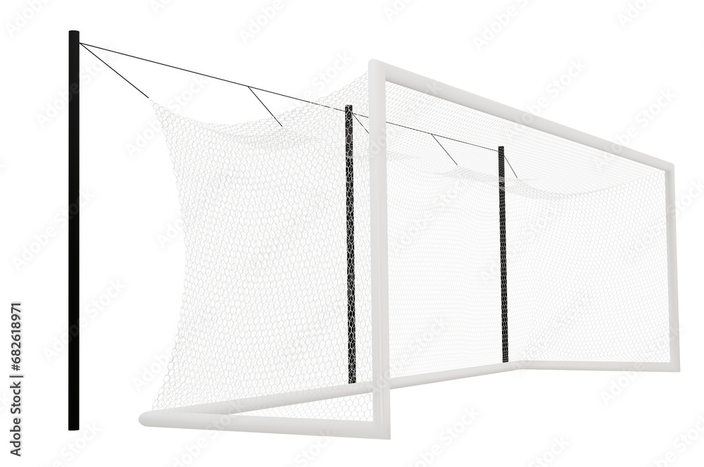 Isolated soccer goal post frame with net, presented in PNG format on a ...