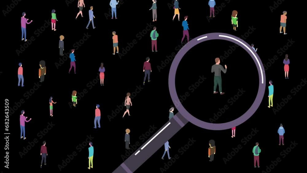 Crowd and Population Research, People Sampling Concept Animation ...