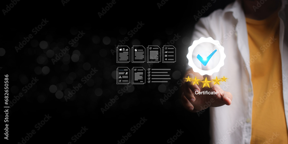 Business work and Assessment for the certificate concept, online survey ...