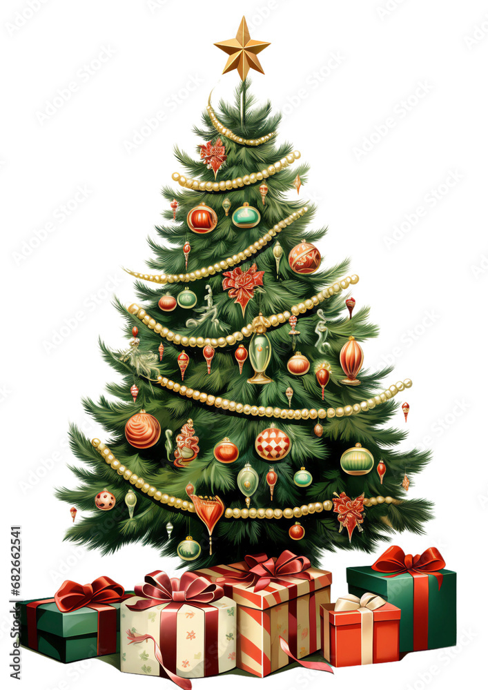 Vintage Christmas Trees Clipart,Antique Winter Holiday Clip Art ...