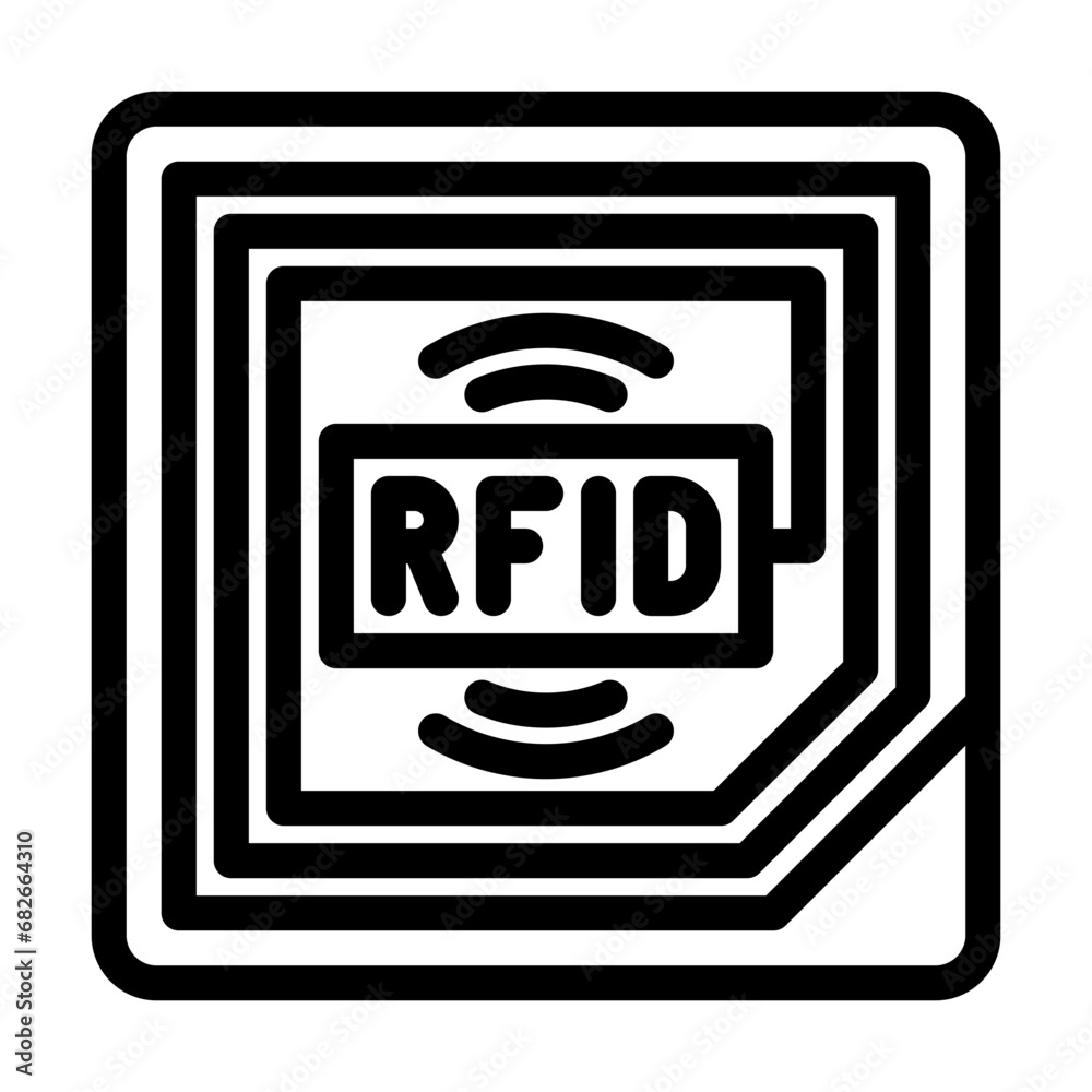 rfid tracking autonomous delivery line icon vector. rfid tracking ...