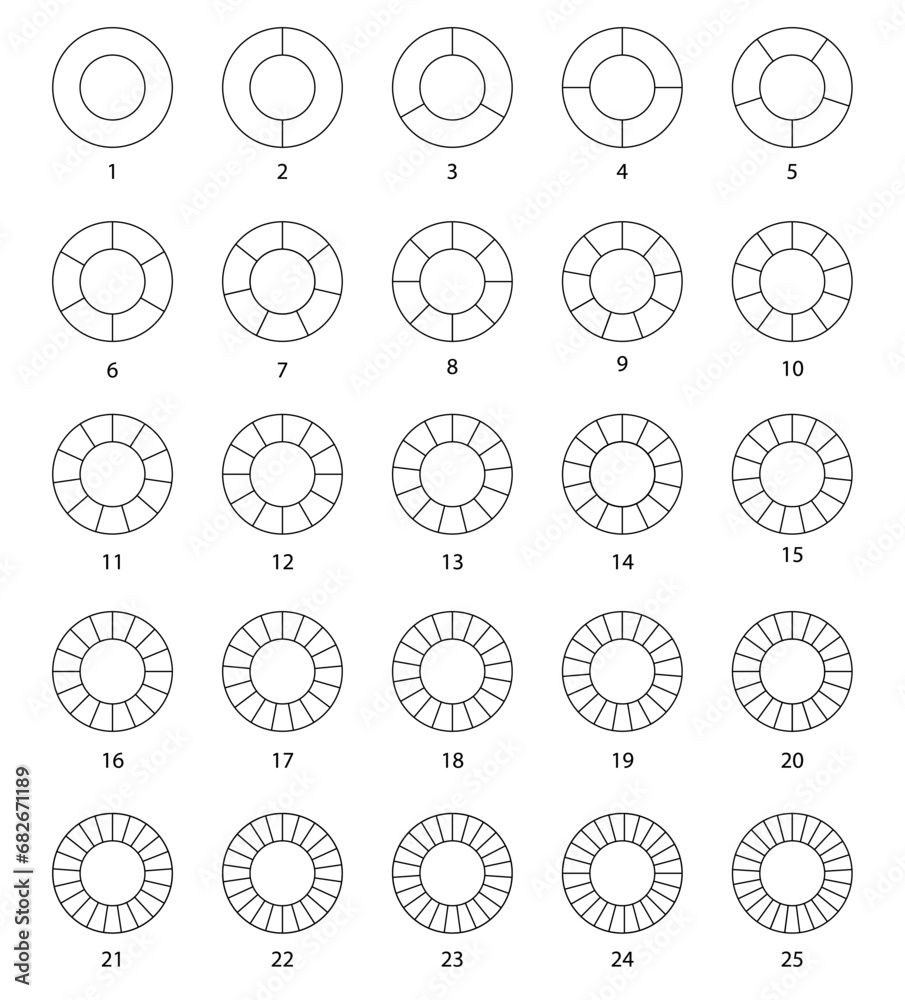 fraction of the section 1 to 25 circle fraction of the section outline ...