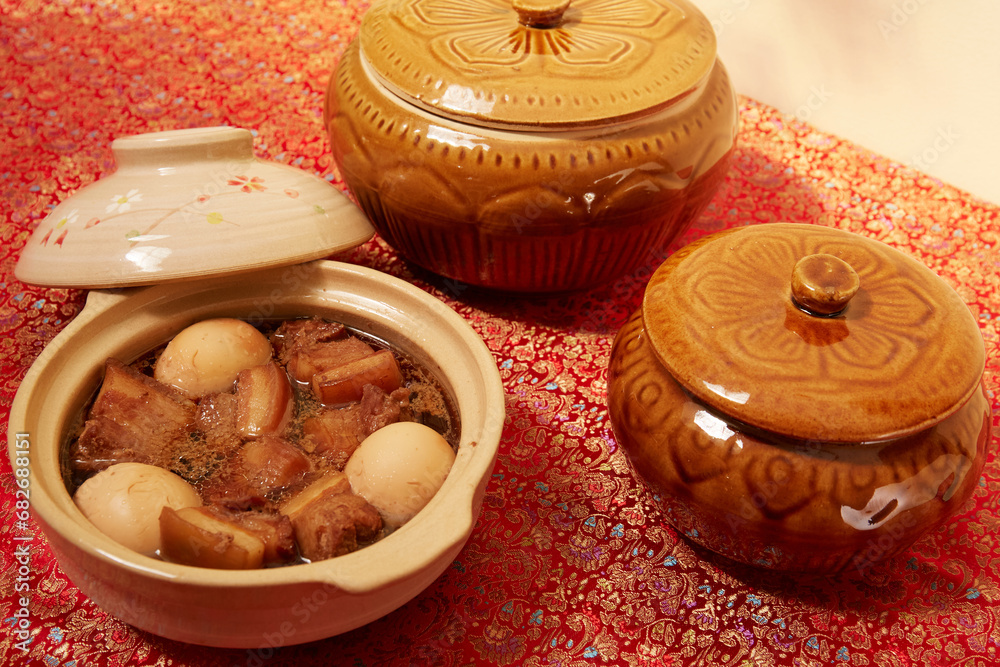 Family dinning table of Tet holiday or Lunar New Year with traditional ...