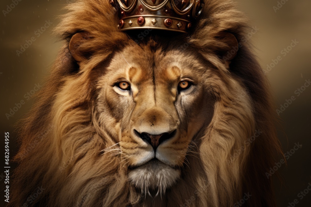 Jesus Christ as Lion with crown. Religious Christian symbolism ...