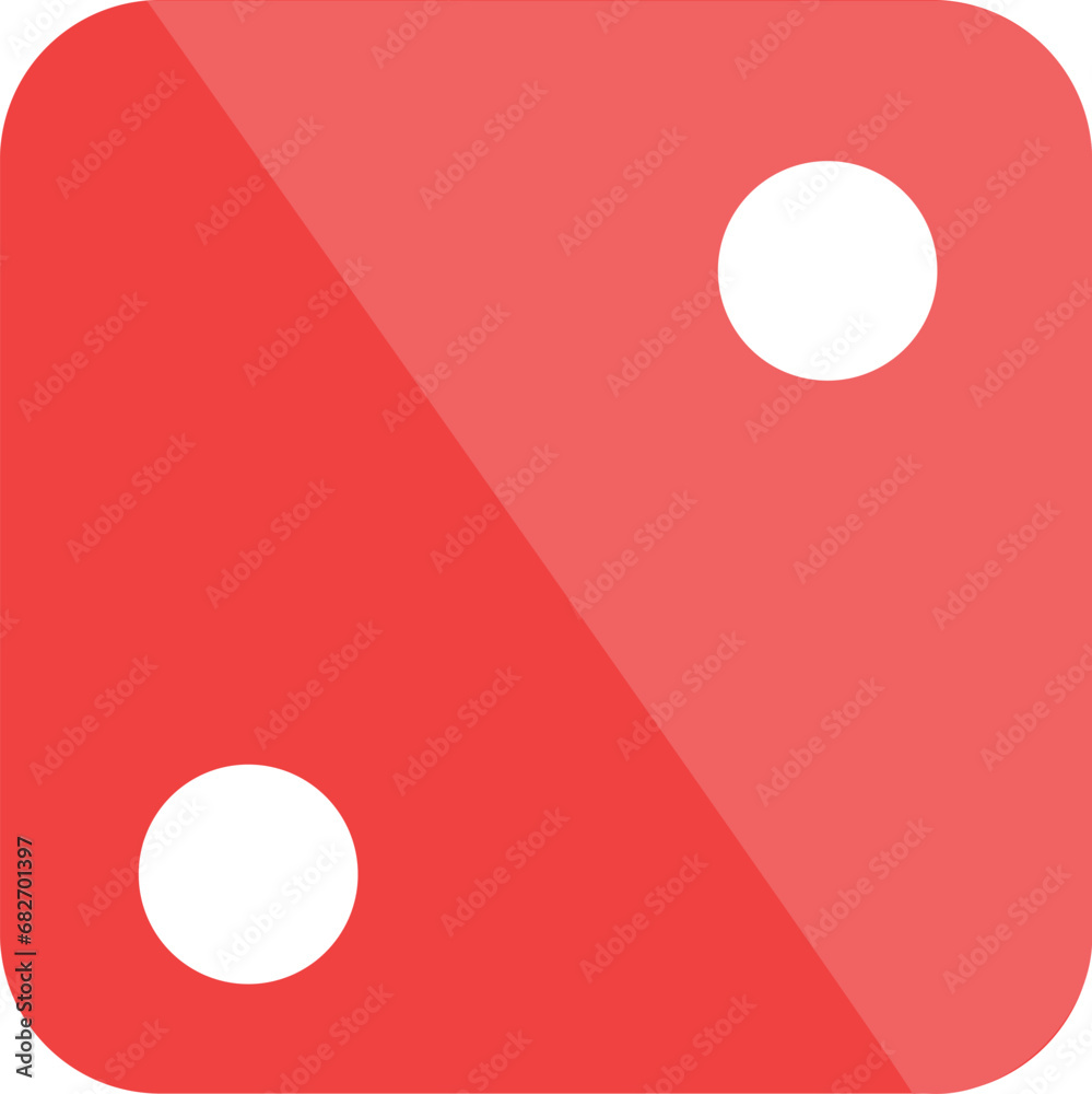 Two White Dots on Red Die - EPS Vector Illustration for Gaming and ...