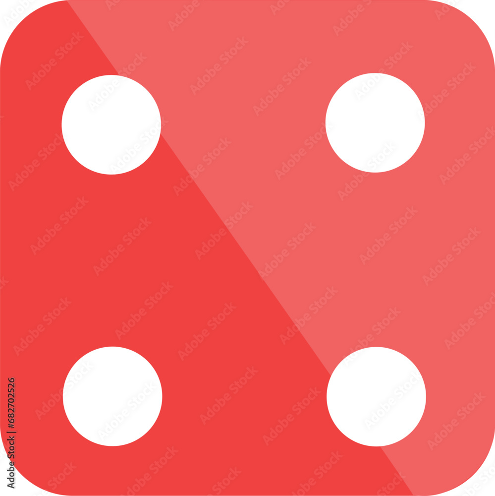 Four White Dots on Red Die - EPS Vector Illustration for Gaming and ...