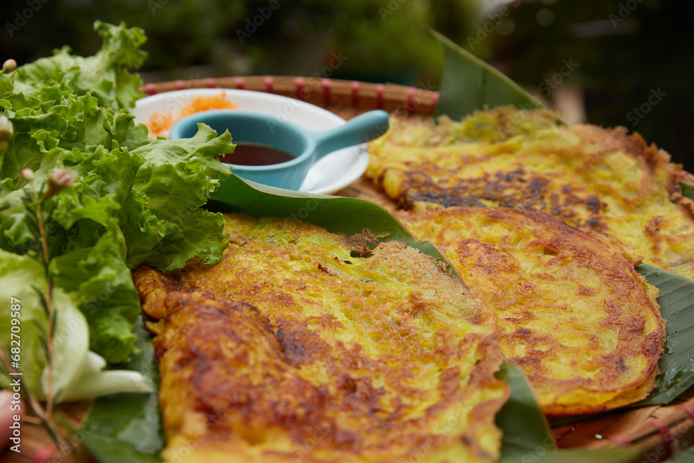 banh xeo delicious traditional food in Vietnam Made from rice flour ...