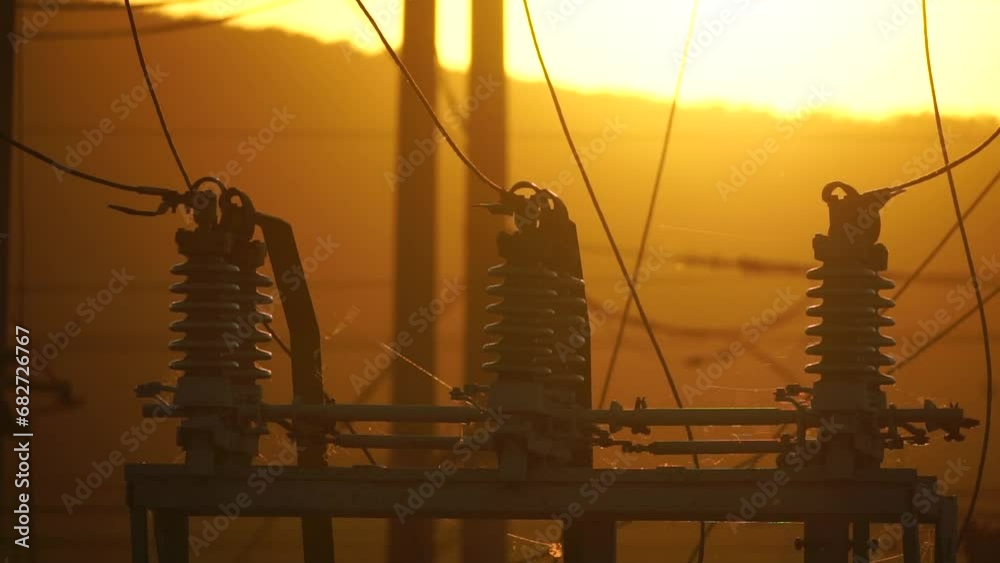 High voltage electric transformer station and distribution network at ...