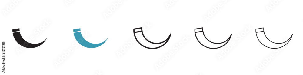 Mammoth Tusk vector illustration set. Ancient elephant tusk vector ...