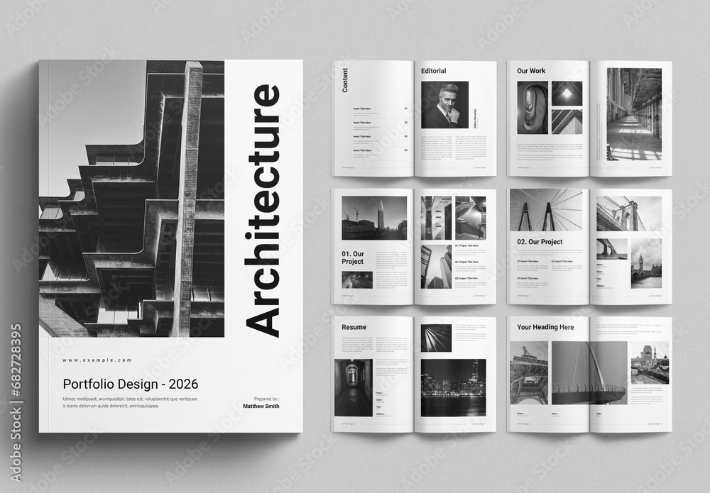 Architect Brochure Template Design Layout Stock Template | Adobe Stock