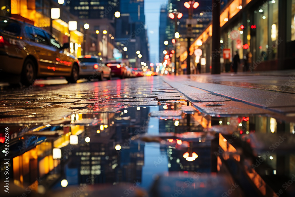multicolor captivating reflections that rain creates on various ...