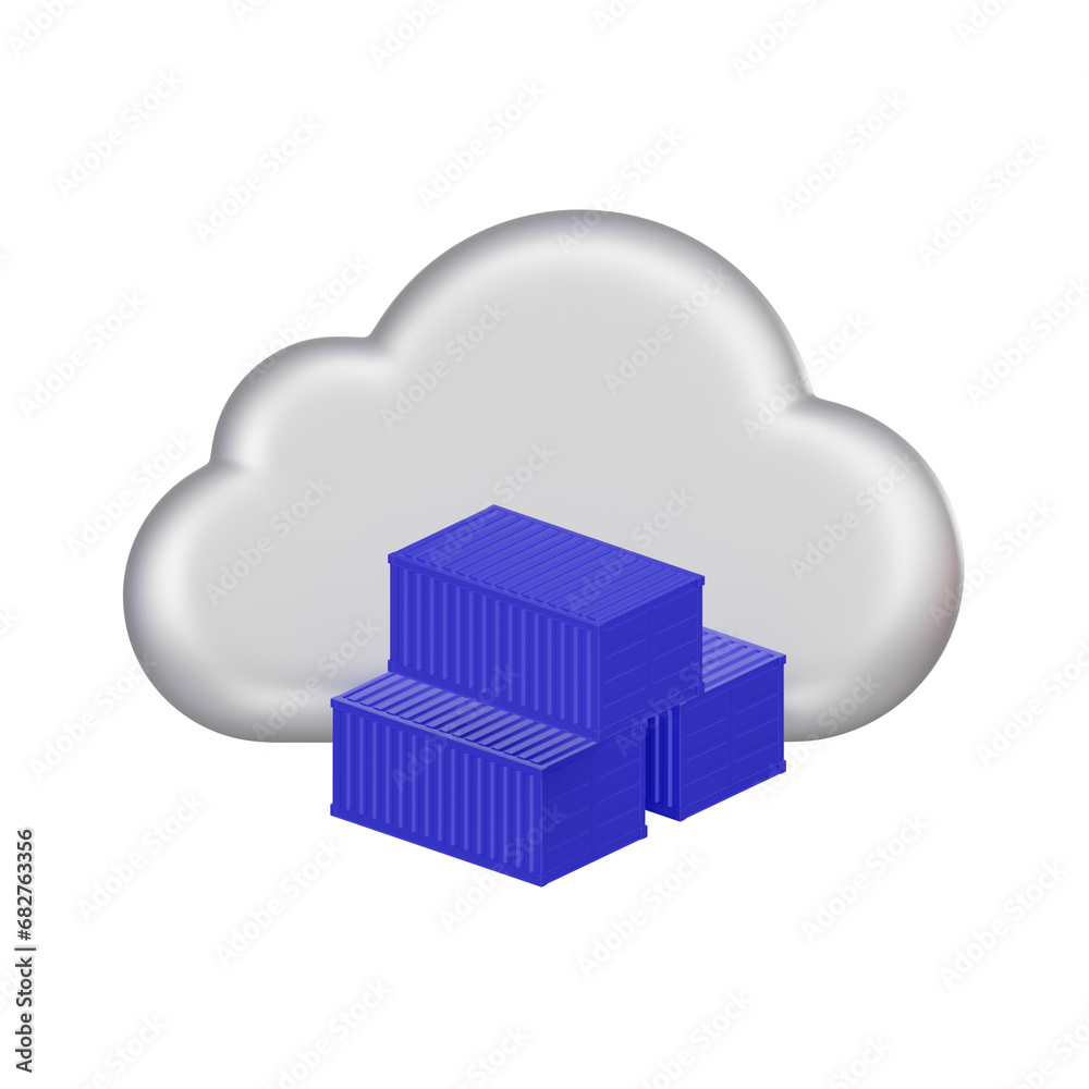 Elevate your projects with a 3D Cloud Container Stacking icon. Ideal ...
