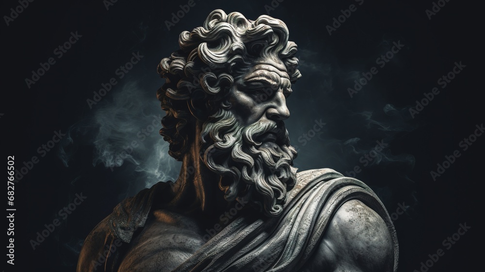 Generative AI, Stoicism concept, sculpture of a stoic, representing ...